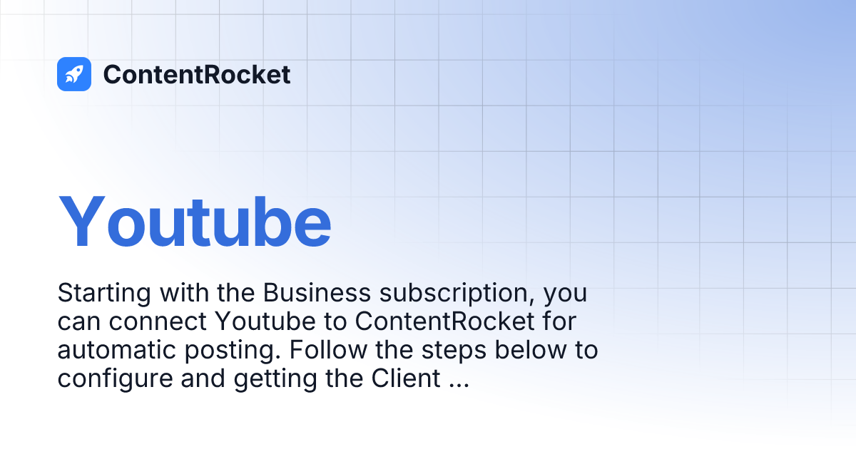 Youtube | ContentRocket